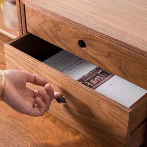Personalized Solid Walnut Large Desk Organizer With Drawers, Wooden 2 ...