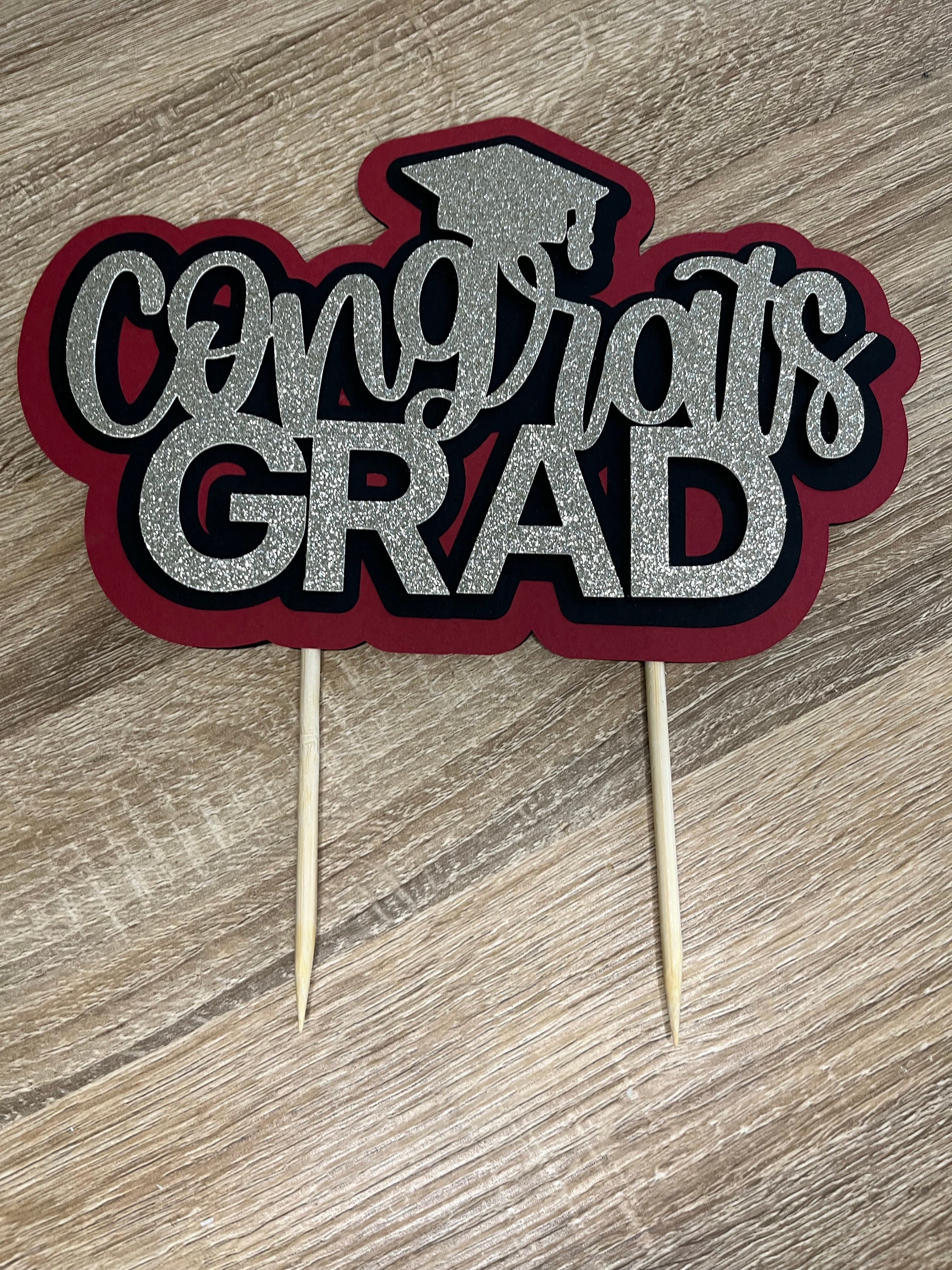 Congrats Grad Cake Topper, Graduation Cake Topper, Graduation Party ...