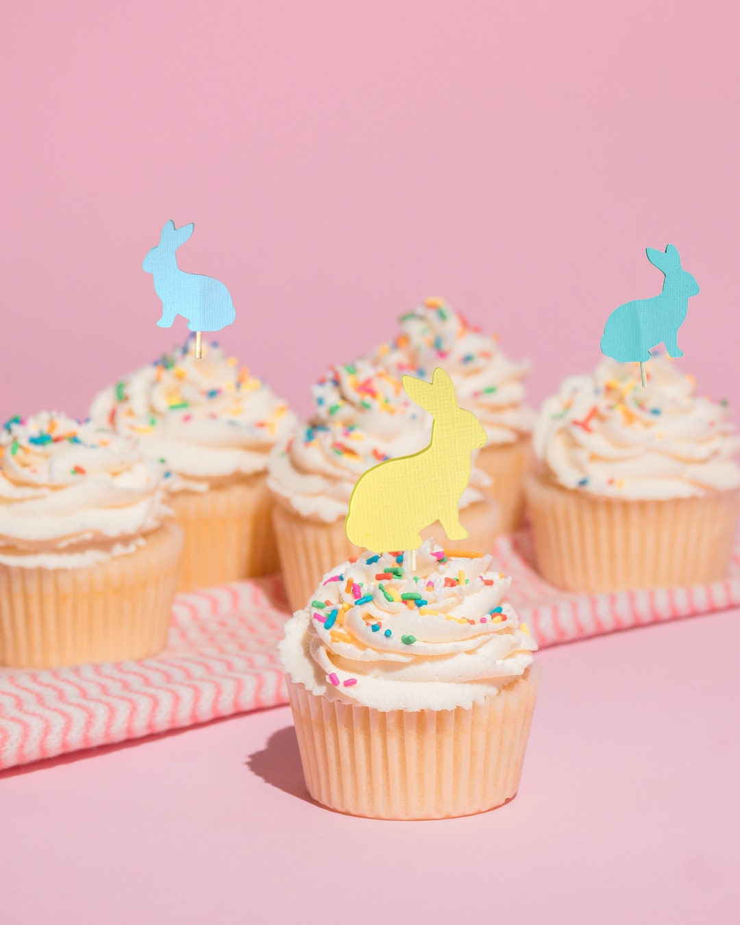 Easter Bunny Cupcake Toppers, Bunny Cupcake Topper, Pastel Bunny Easter ...