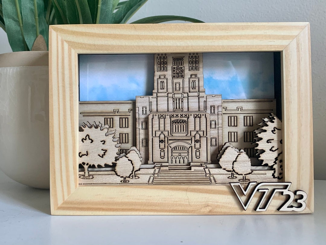 Virginia Tech Burruss Hall Frame Laser Cut Illustration - Etsy