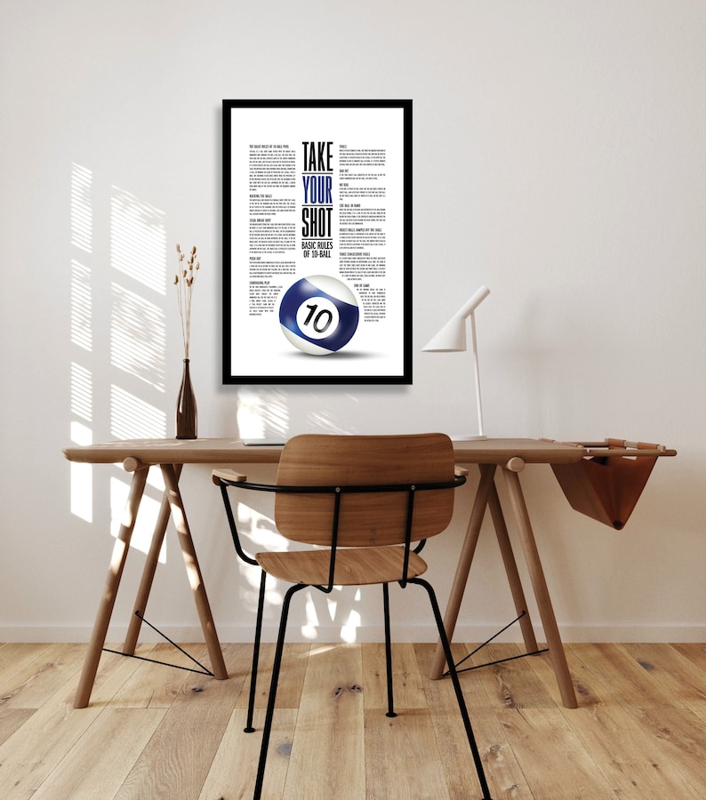 Pool Game Printable| Ten Ball | Rules of Ten Ball | Billiards | Digital ...