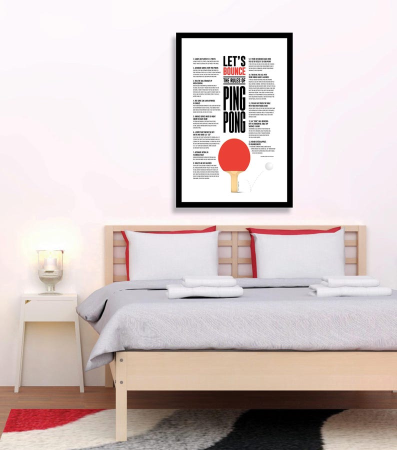 Ping Pong Game Printable | Rules of Ping Pong | Digital Downloadable Art | Game Print | Wall Art ...