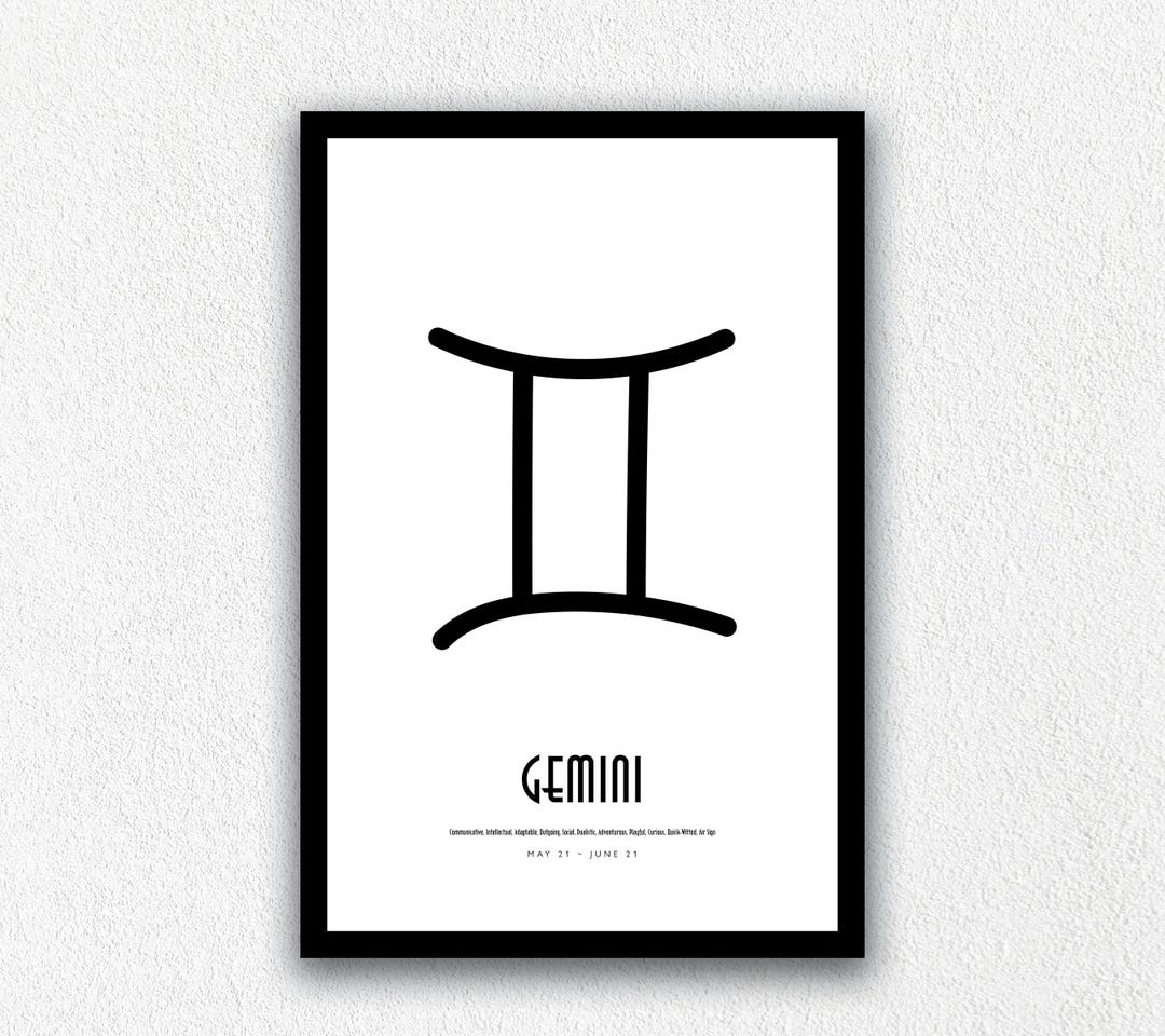 GEMINI ZODIAC Wall Art | Gemini Horoscope Printable Art | Astrology ...