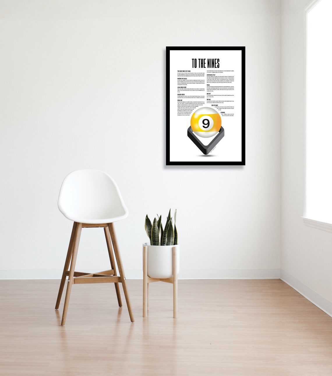 Nine Ball Rules Art Print | Billiards Game Room Decor (digital Download ...