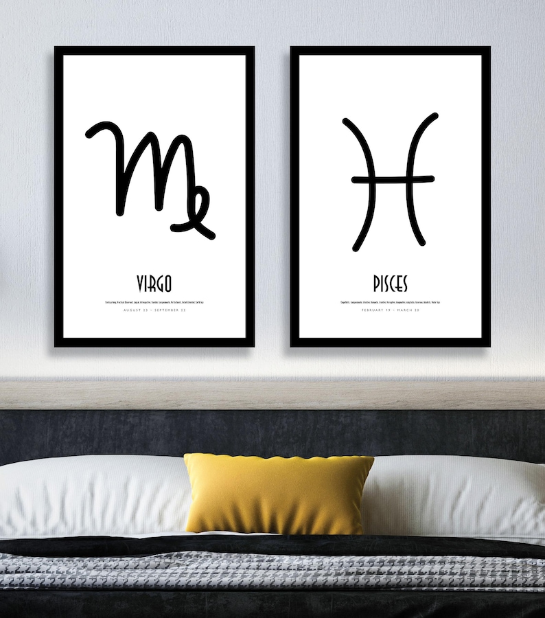 Minimalist Virgo Zodiac Art Print | Astrology Gift (digital Download ...