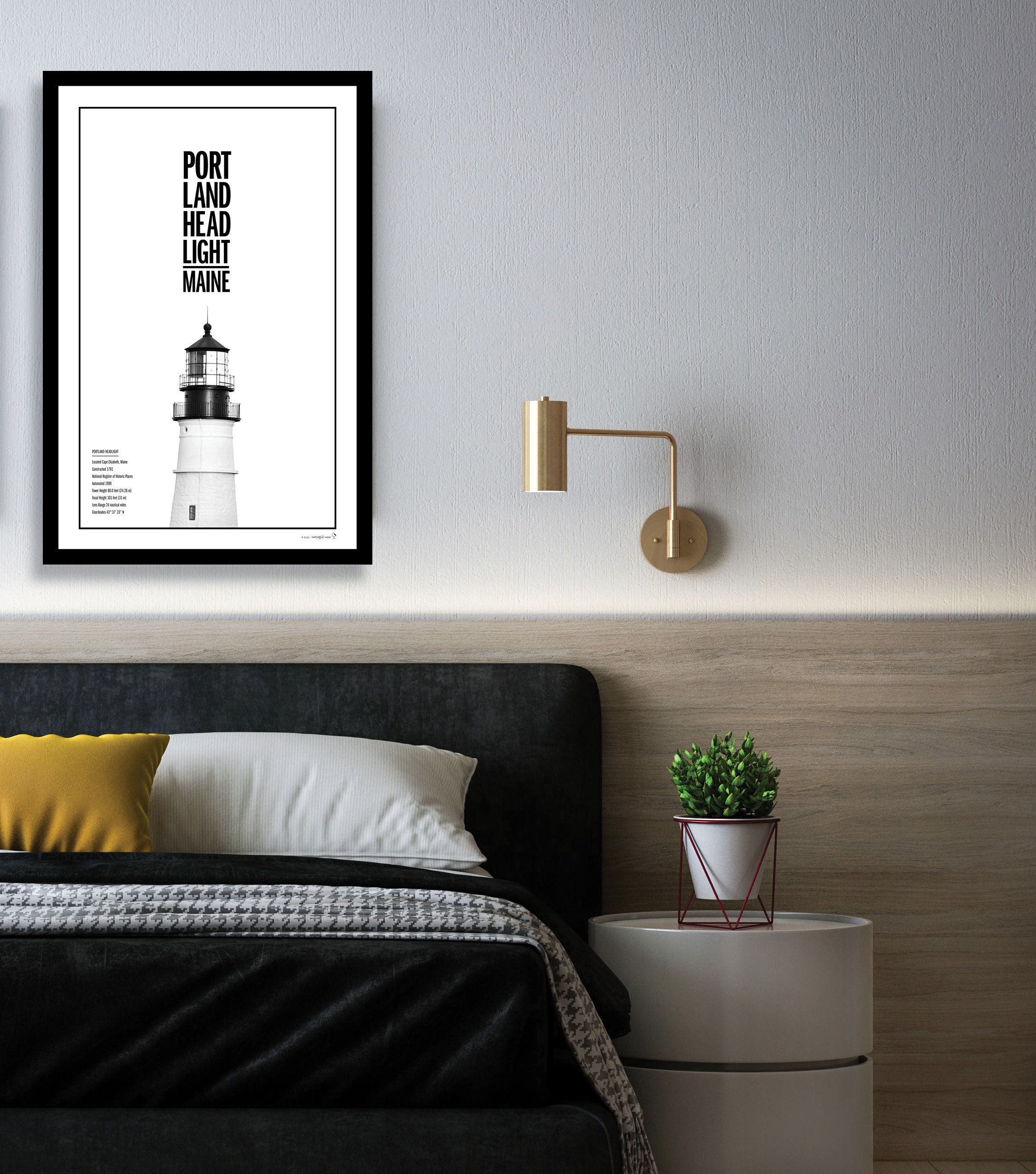 Portland Headlight Printable - Original | Lighthouse | Sailing Decor ...