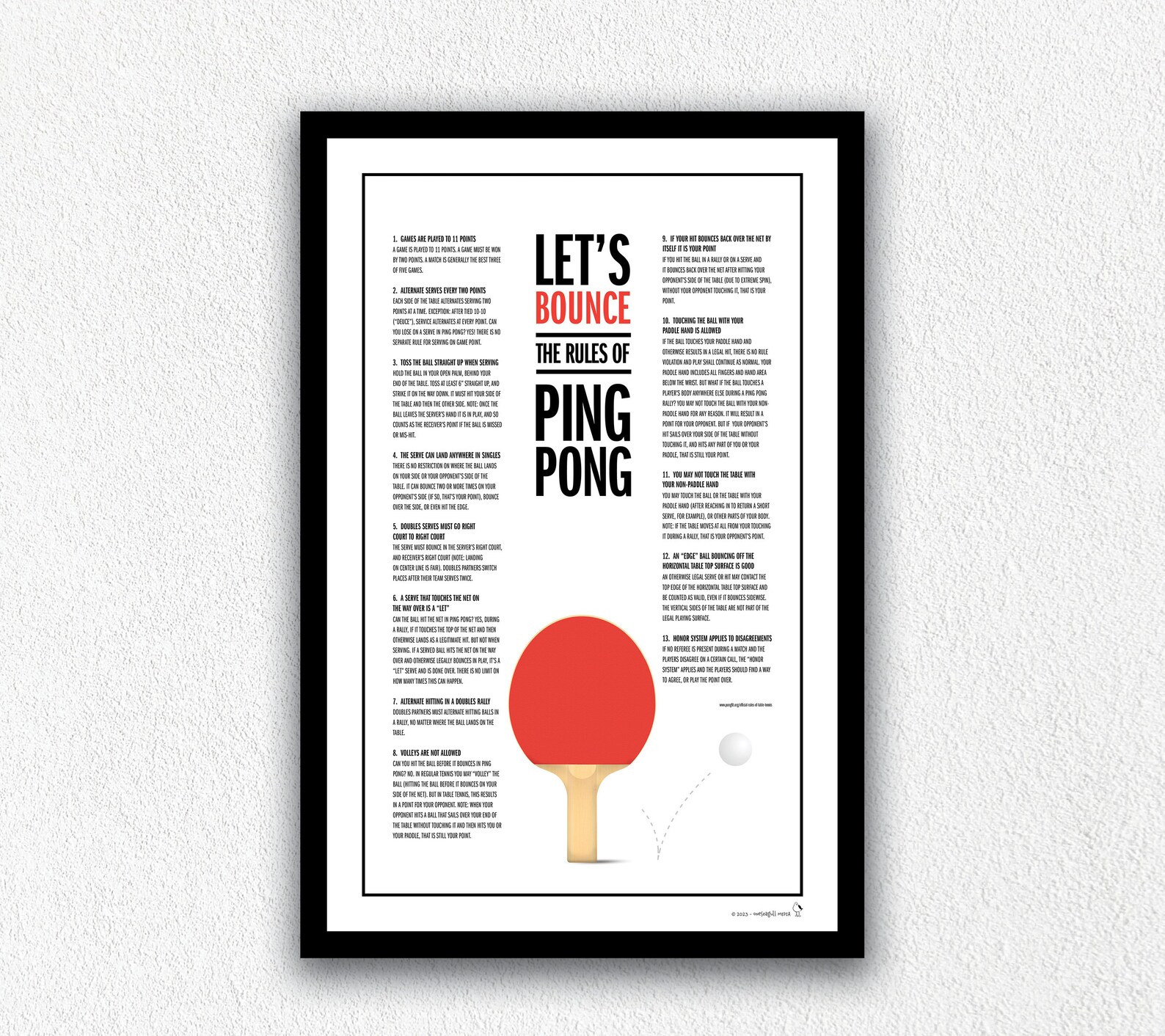 Ping Pong Game Printable | Rules of Ping Pong | Digital Downloadable ...