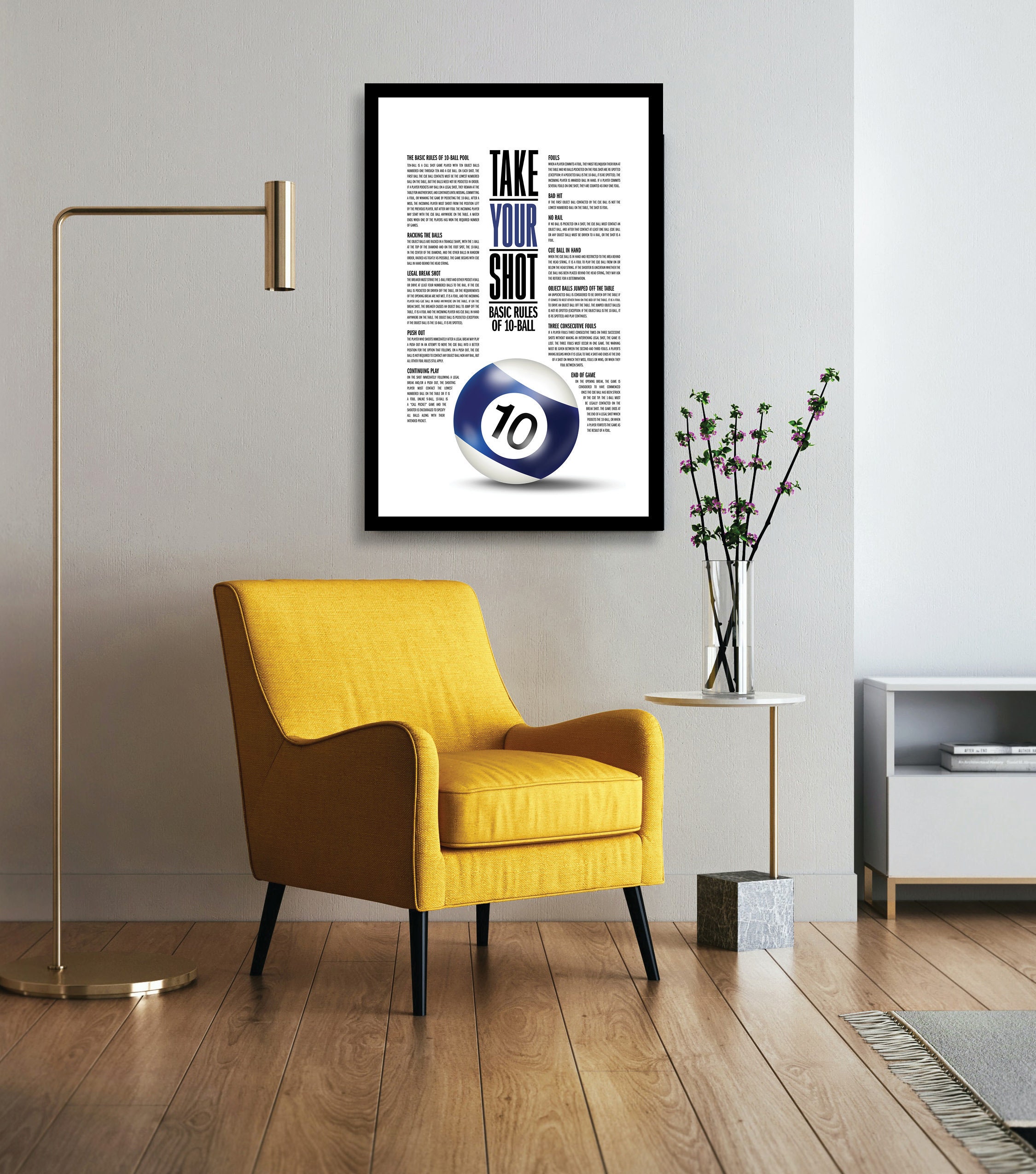 Pool Game Printable| Ten Ball | Rules of Ten Ball | Billiards | Digital ...