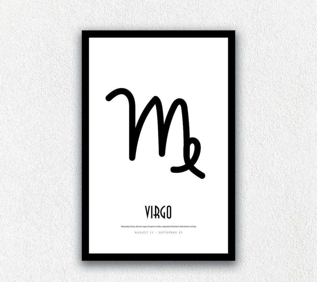 Minimalist Virgo Zodiac Art Print | Astrology Gift (digital Download ...