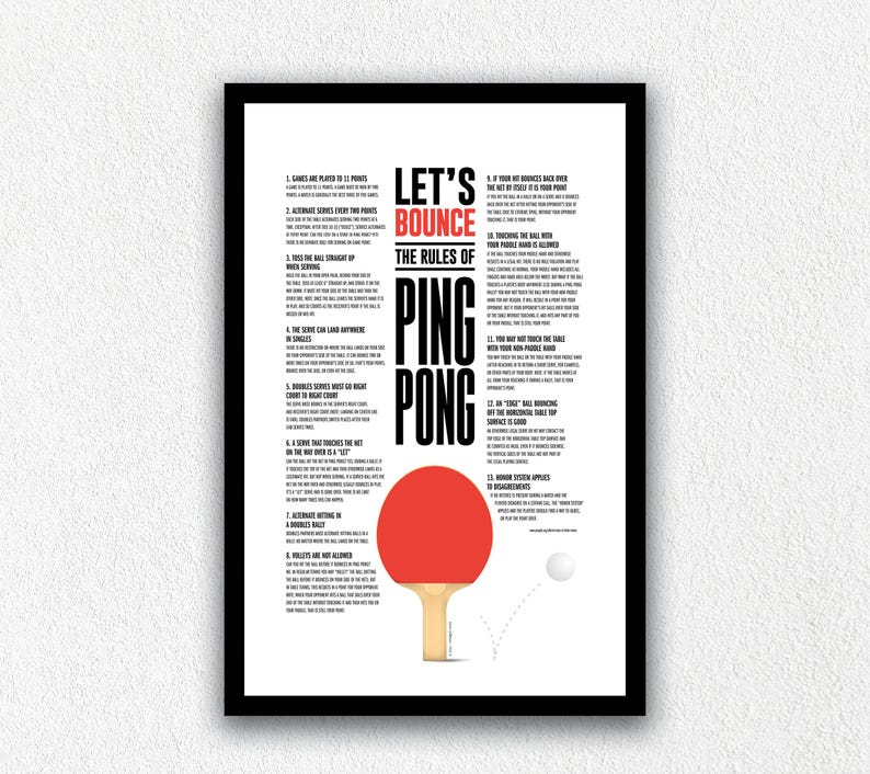 Ping Pong Game Printable | Rules of Ping Pong | Digital Downloadable ...