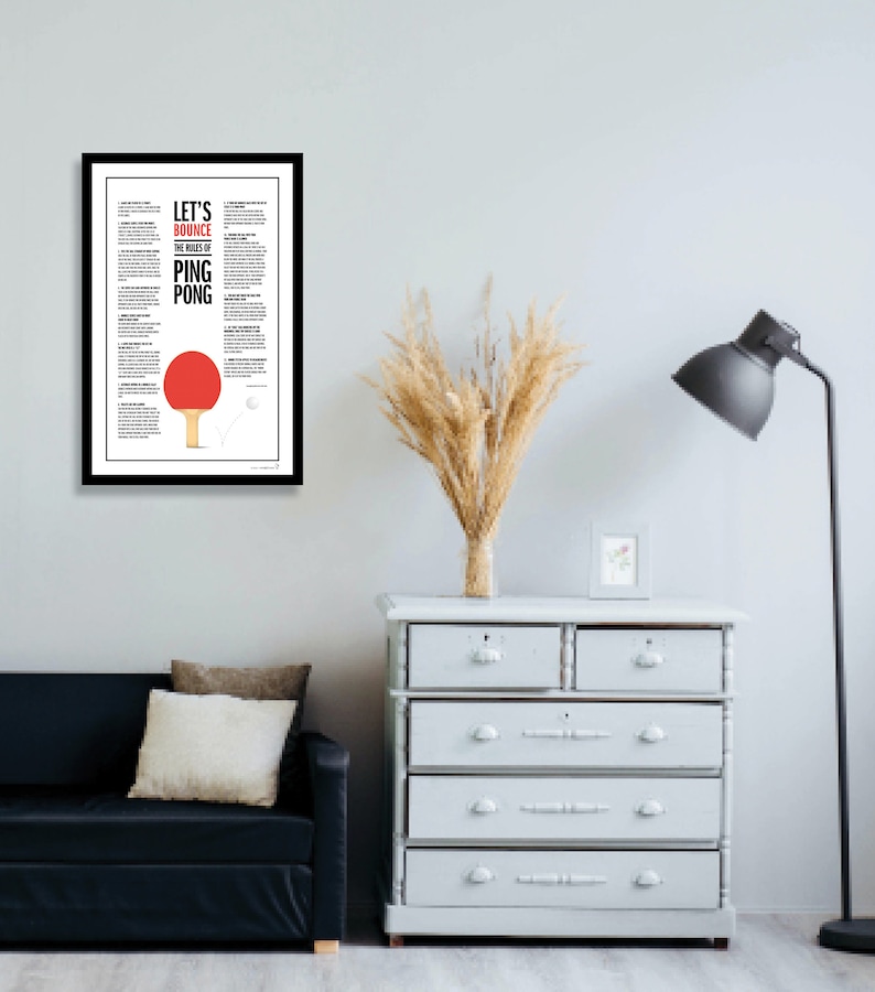 Ping Pong Game Printable | Rules of Ping Pong | Digital Downloadable Art | Game Print | Wall Art ...
