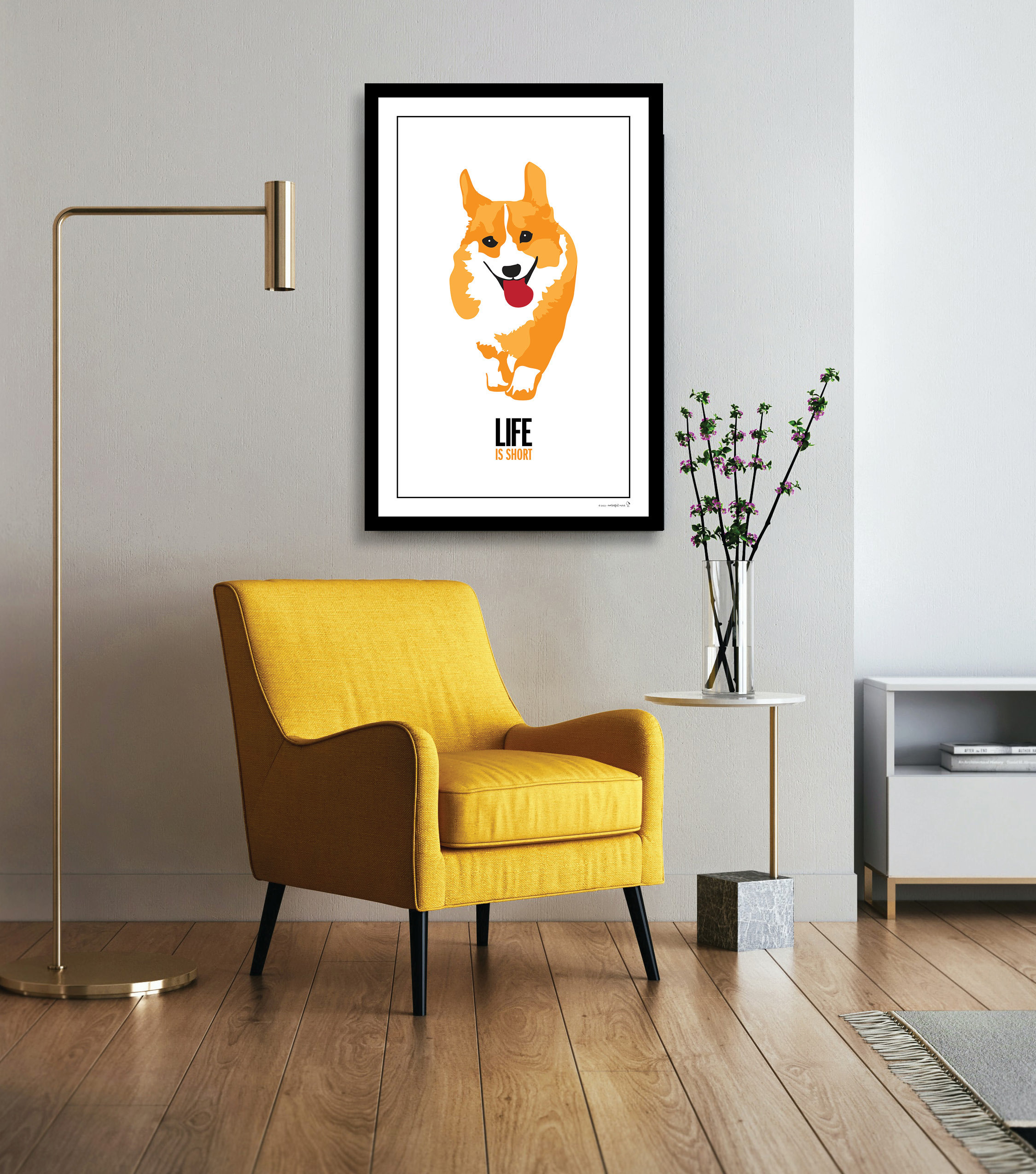 Corgi Dog Illustration Printable Pembroke Welsh Corgi Original Digital ...