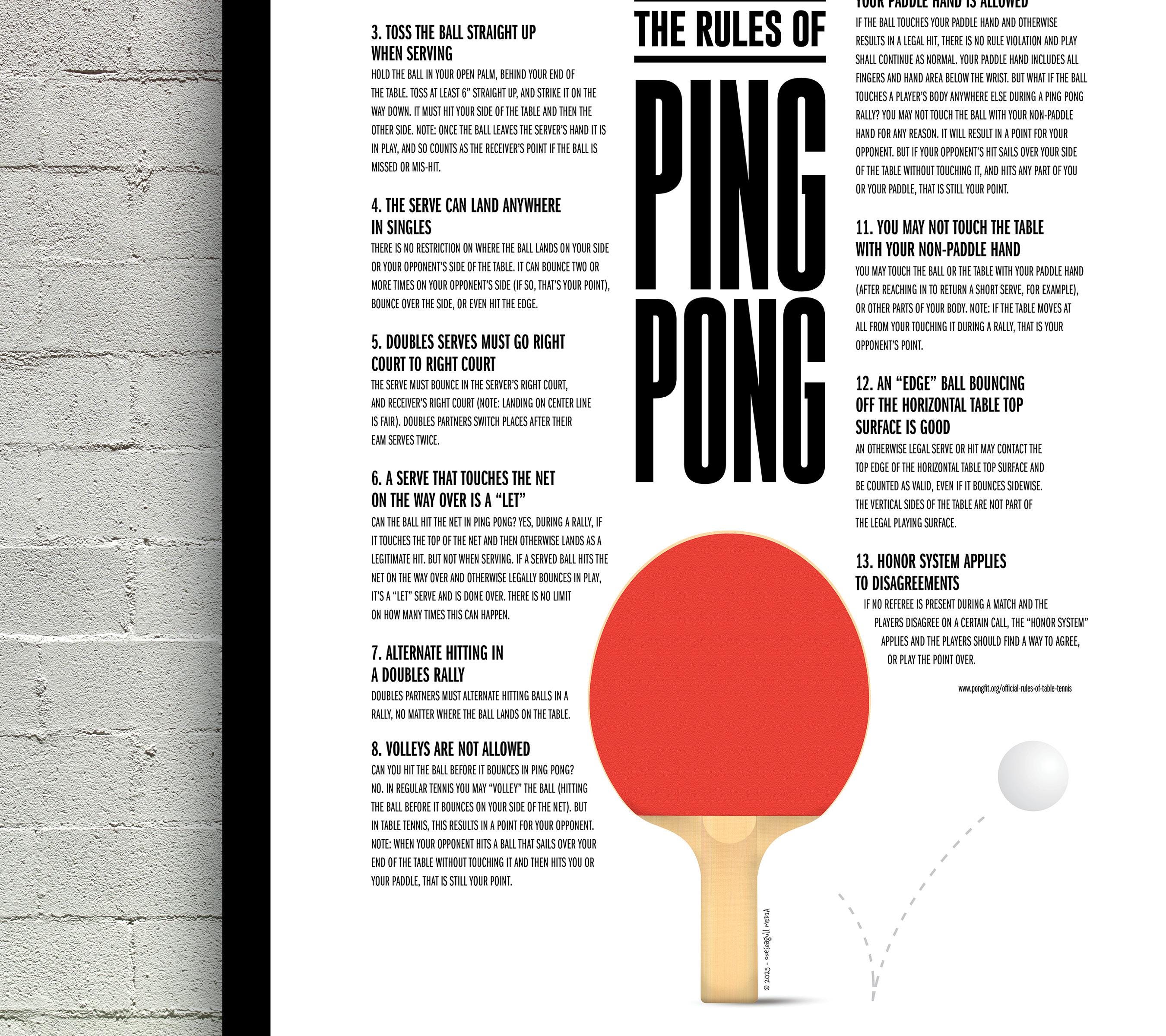 Ping Pong Game Printable | Rules of Ping Pong | Digital Downloadable Art | Game Print | Wall Art ...