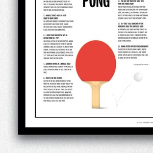 Ping Pong Game Printable | Rules of Ping Pong | Digital Downloadable ...