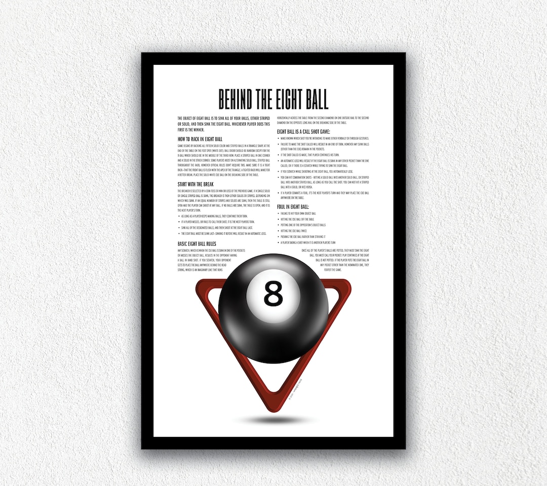 Pool Game Printable| Eight Ball | Rules of Eight Ball | Billiards ...
