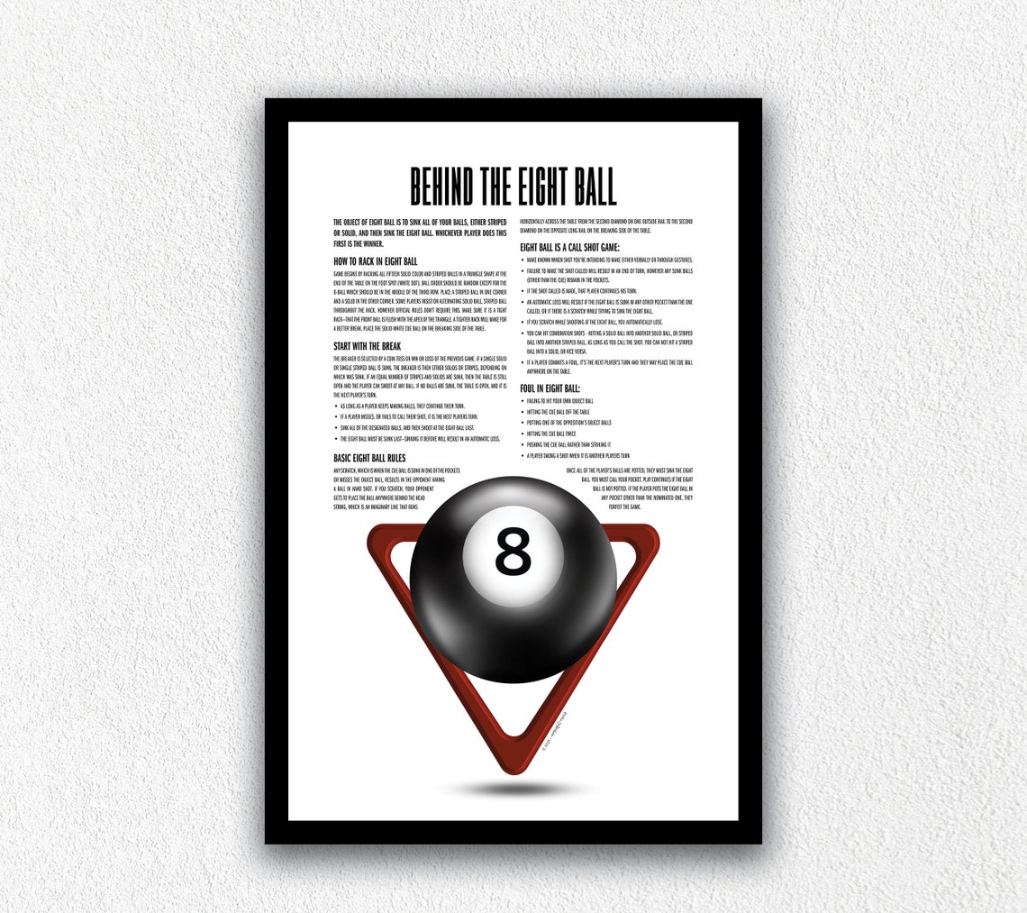 Pool Game Printable| Eight Ball | Rules of Eight Ball | Billiards ...