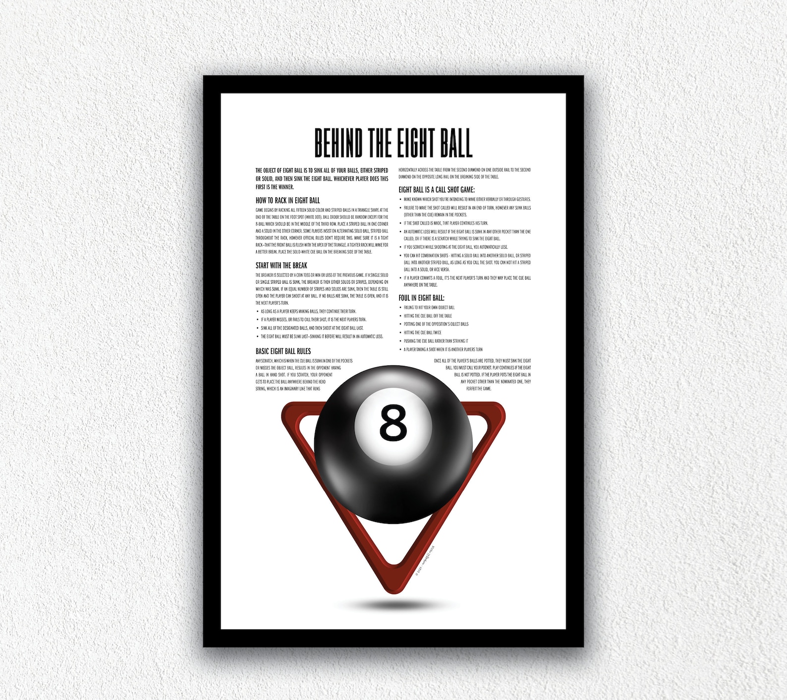 Pool Game Printable| Eight Ball | Rules of Eight Ball | Billiards ...
