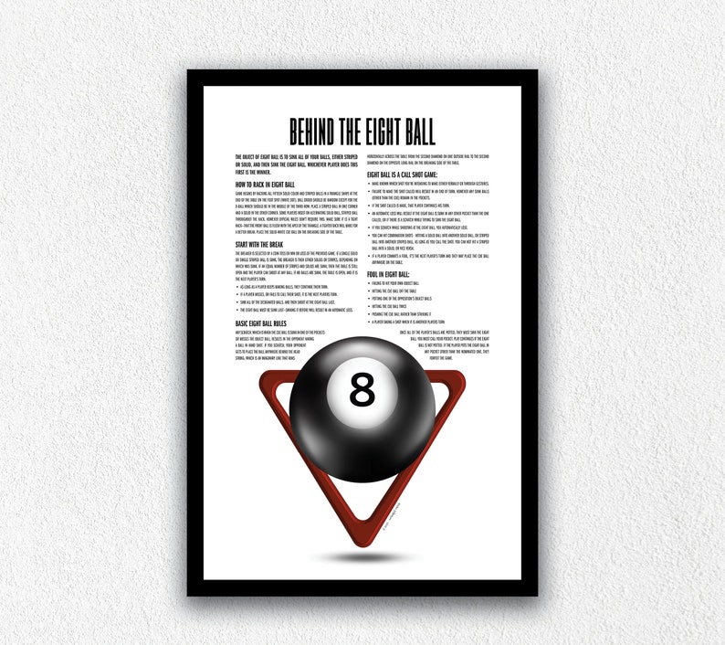 Pool Game Printable| Eight Ball | Rules of Eight Ball | Billiards ...