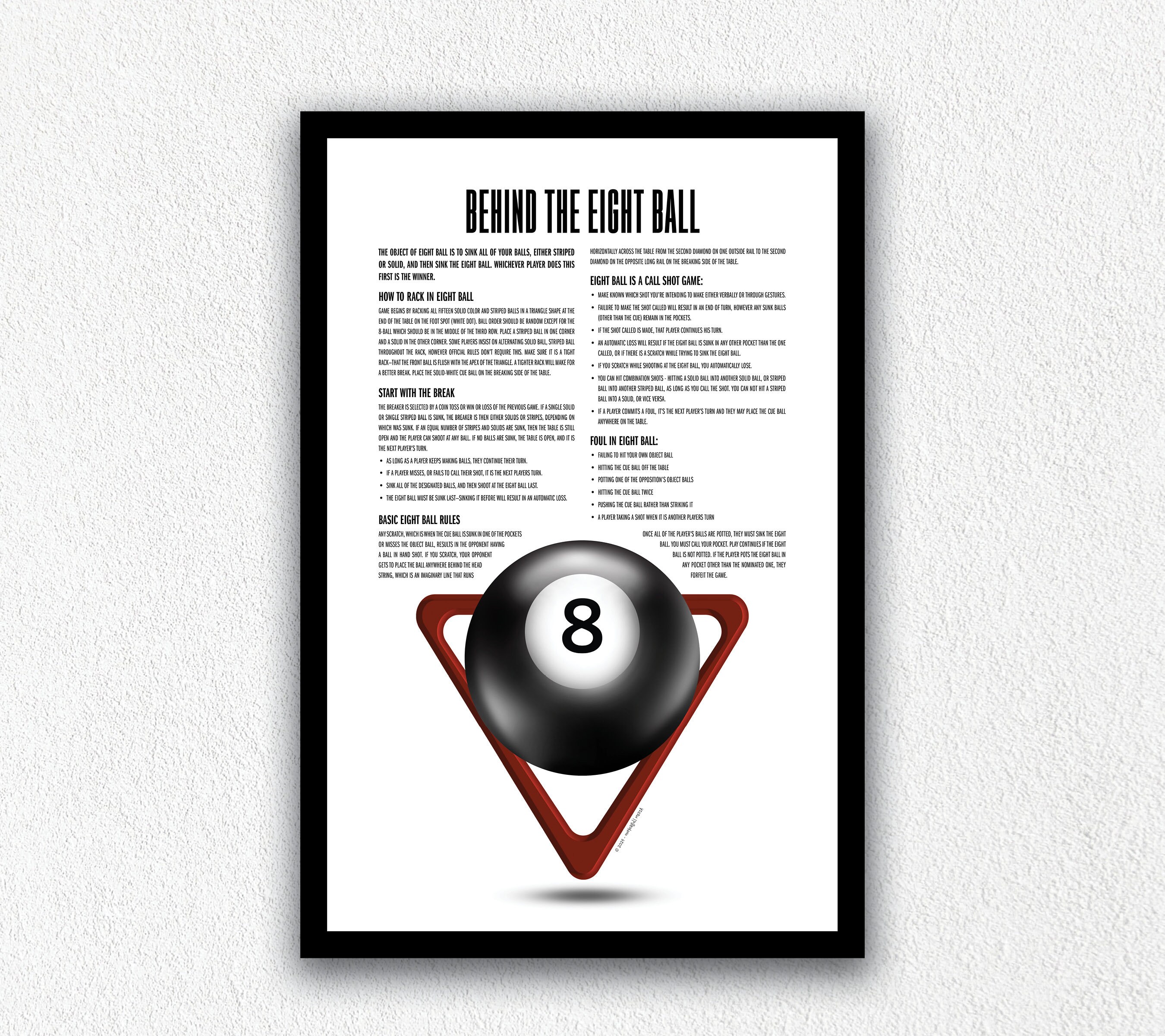 Pool Game Printable Eight Ball Rules Of Eight Ball Billiards