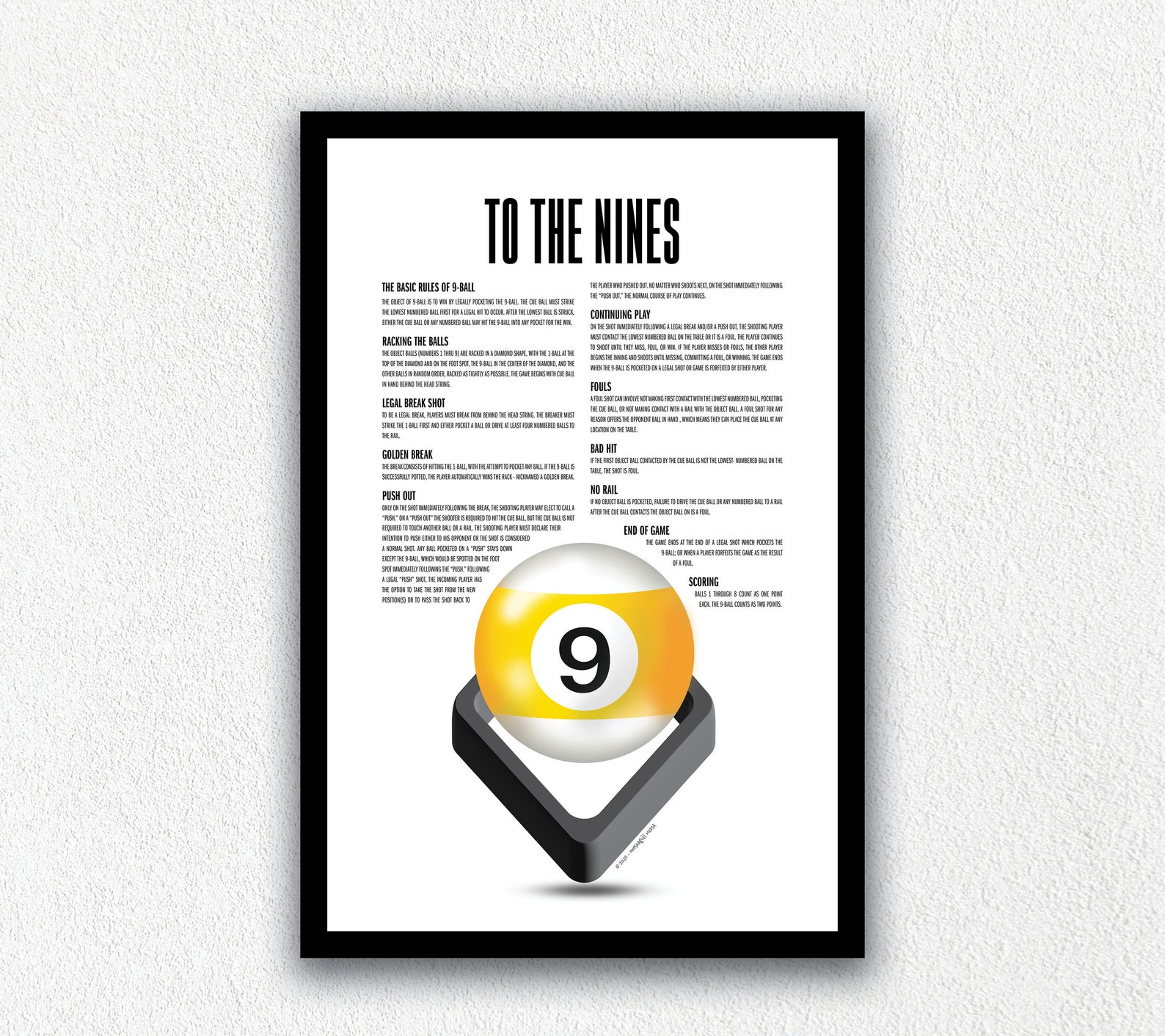 Pool Game Printable| Nine Ball | Rules of Nine Ball | Billiards ...