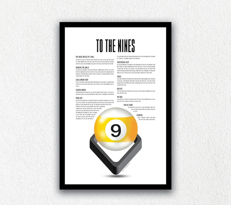 Pool Game Printable| Nine Ball | Rules of Nine Ball | Billiards ...