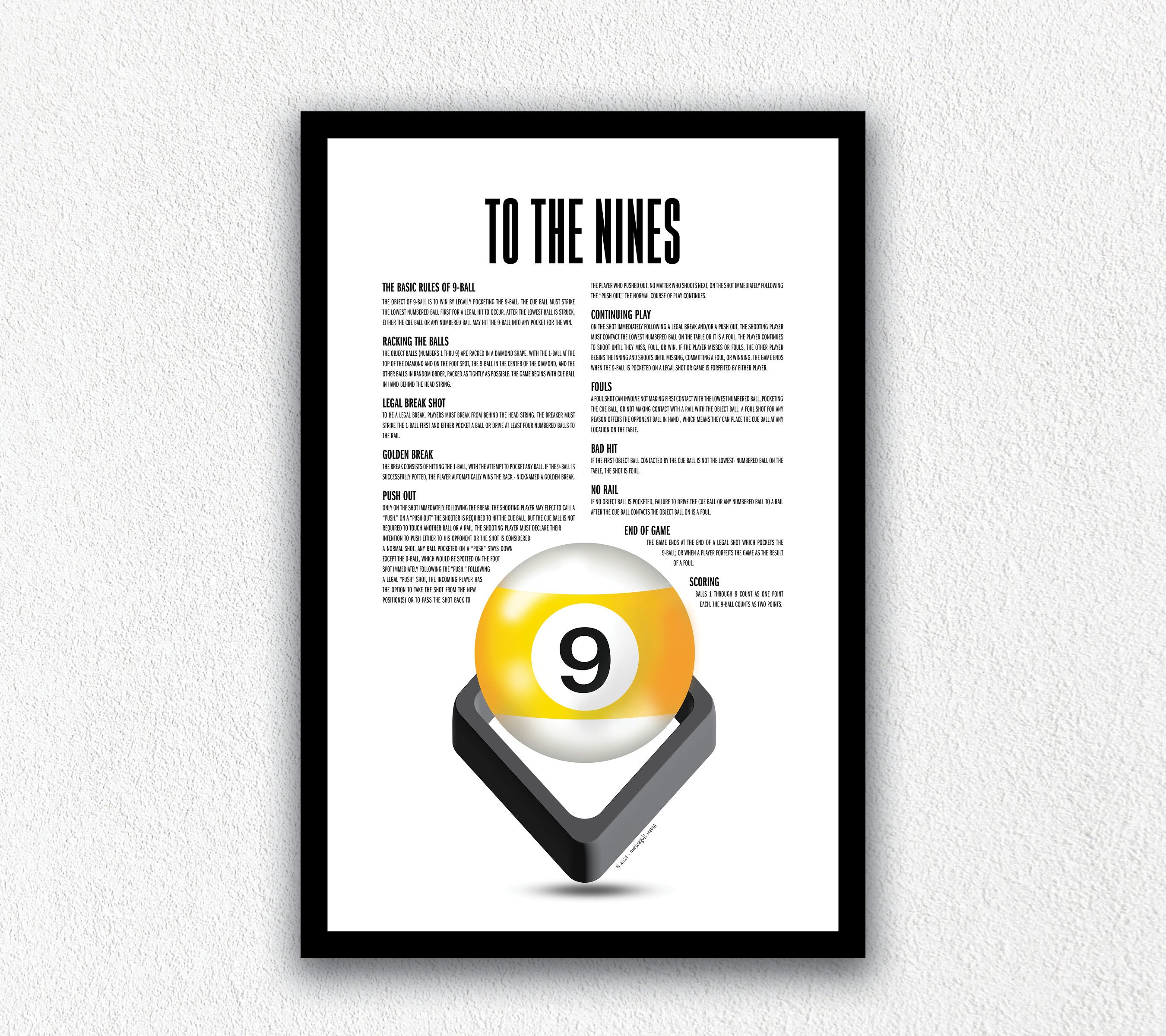 Pool Game Printable| Nine Ball | Rules of Nine Ball | Billiards ...