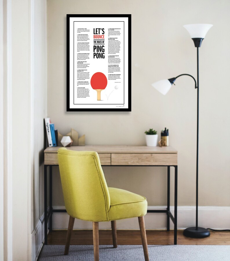 Ping Pong Game Printable | Rules of Ping Pong | Digital Downloadable ...