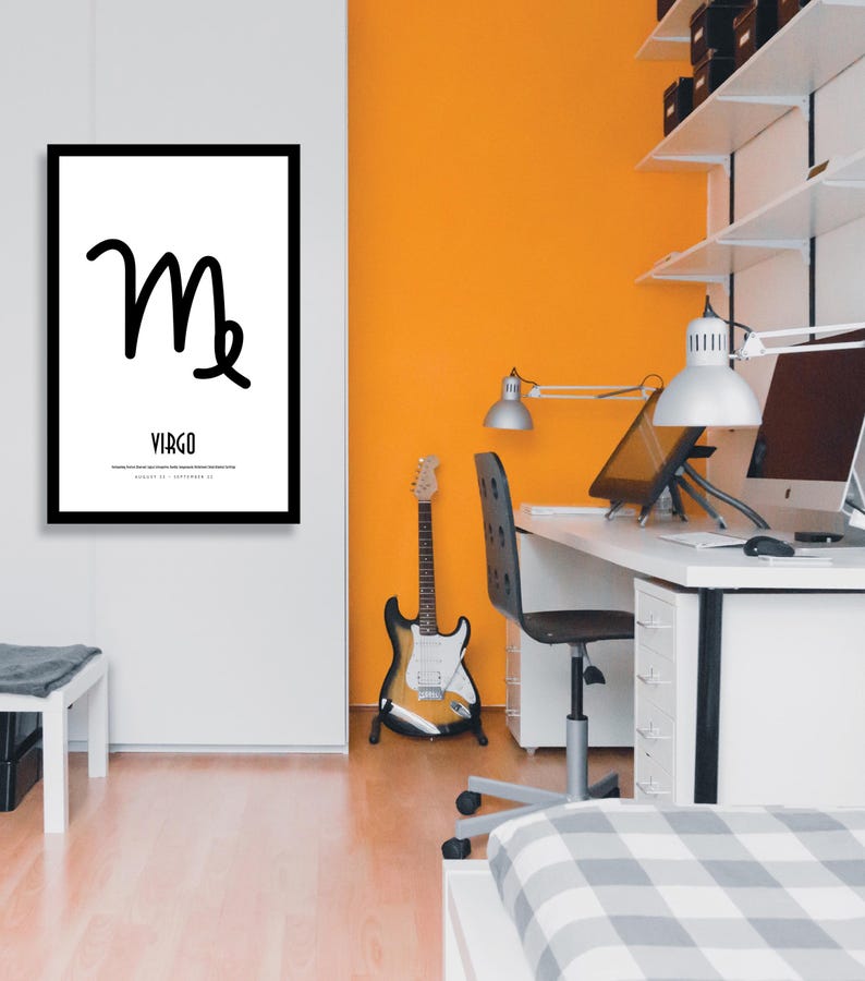 Minimalist Virgo Zodiac Art Print | Astrology Gift (digital Download ...