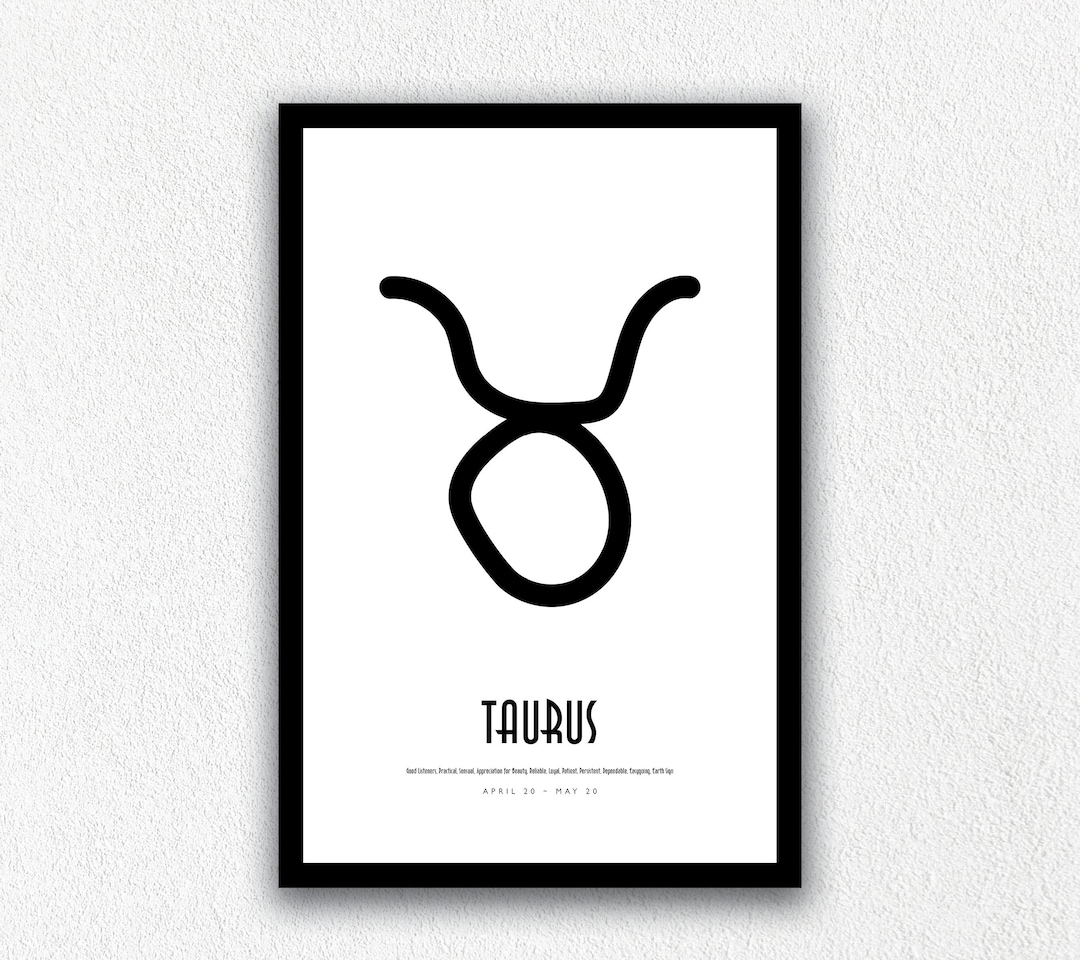 Taurus Zodiac Print | Minimalist Astrology Art (digital Download) - Etsy