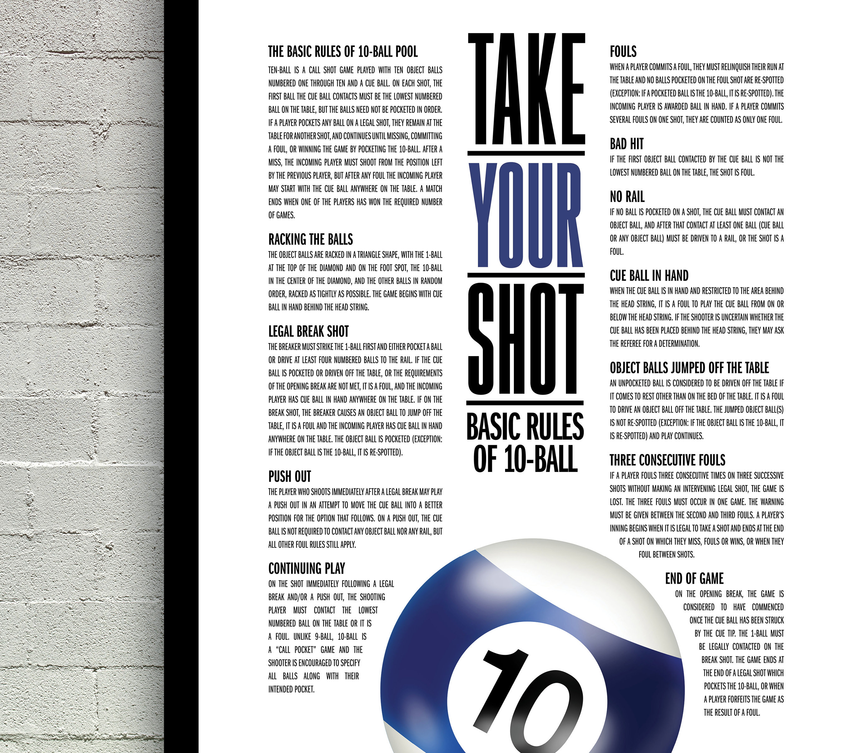 Pool Game Printable| Ten Ball | Rules of Ten Ball | Billiards | Digital ...