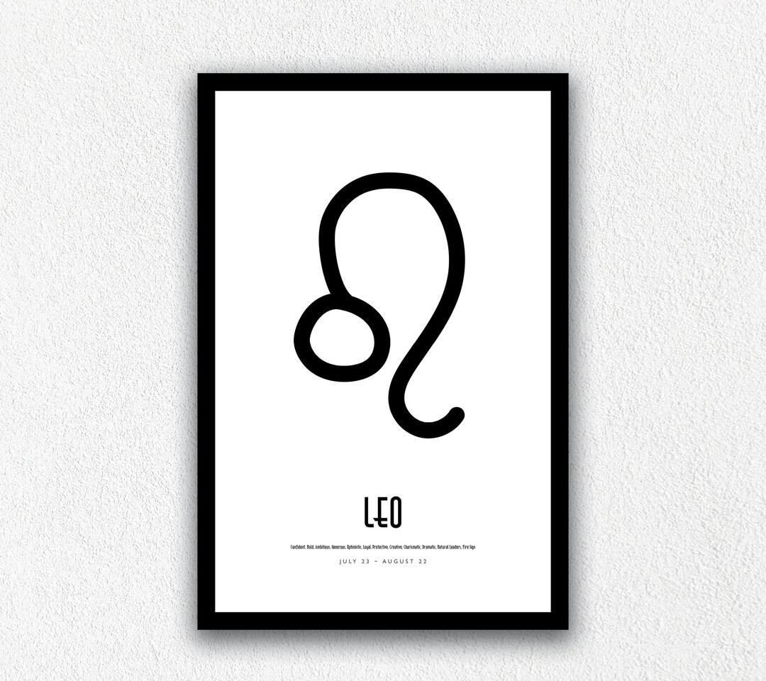LEO ZODIAC Wall Art | LEO Horoscope Printable Art | Astrology Wall Art ...