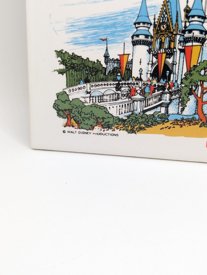 Vintage Walt Disney World Cinderella Castle Trivet Wall Tile Art ...