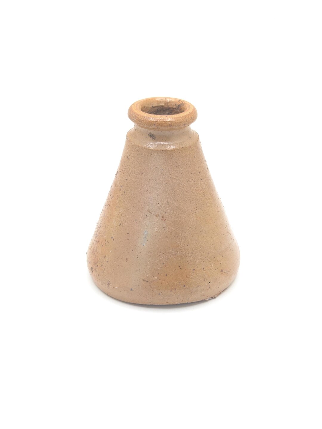 Antique Stoneware Cone Salt Glazed Inkpot Rustic Ink Pot Brown Jar ...