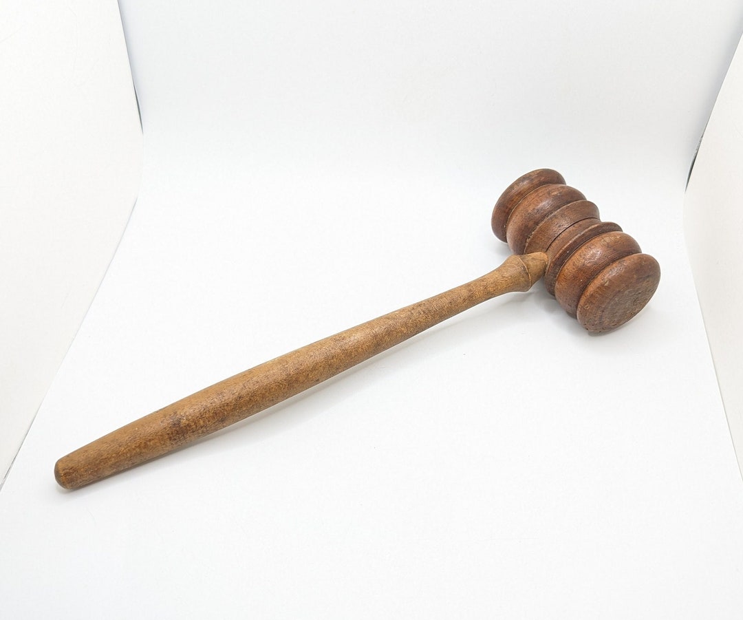 Vintage Wood Wooden Judge Auctioneer Gavel Mallet Ornate Auction Court ...