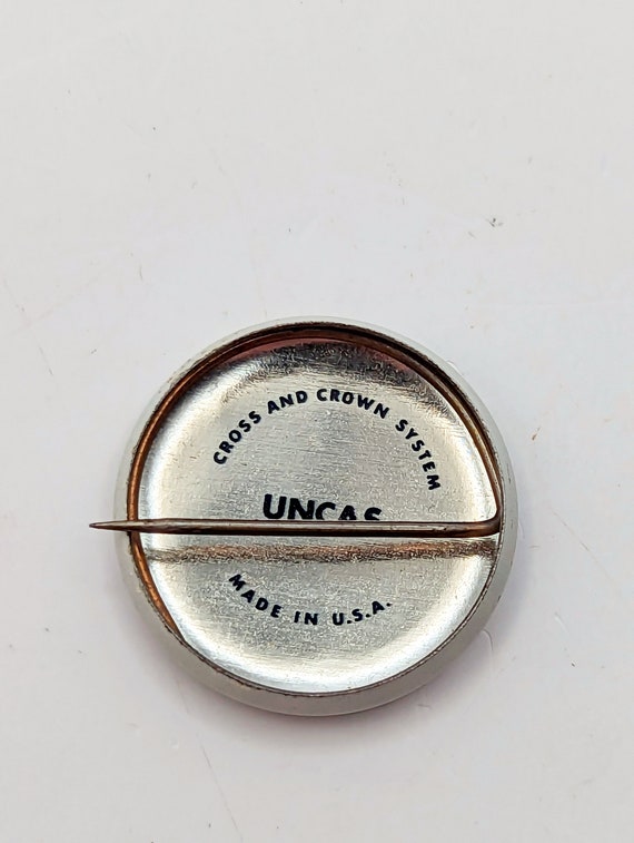 Vintage Church Enrollment Cross and Crown Button Pin … - Gem