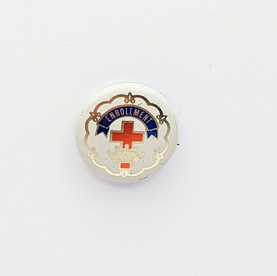 Vintage Church Enrollment Cross and Crown Button Pin … - Gem