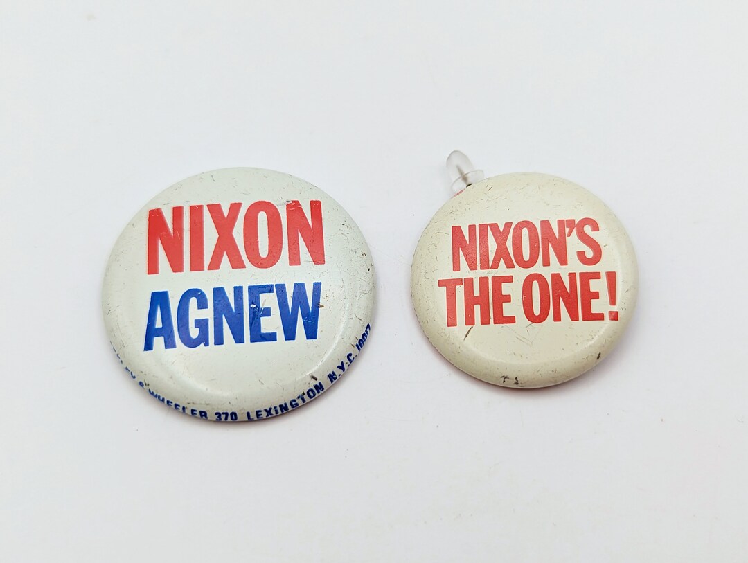 Two Vintage 1968 Nixon Presidential Election Buttons Nixons the One ...