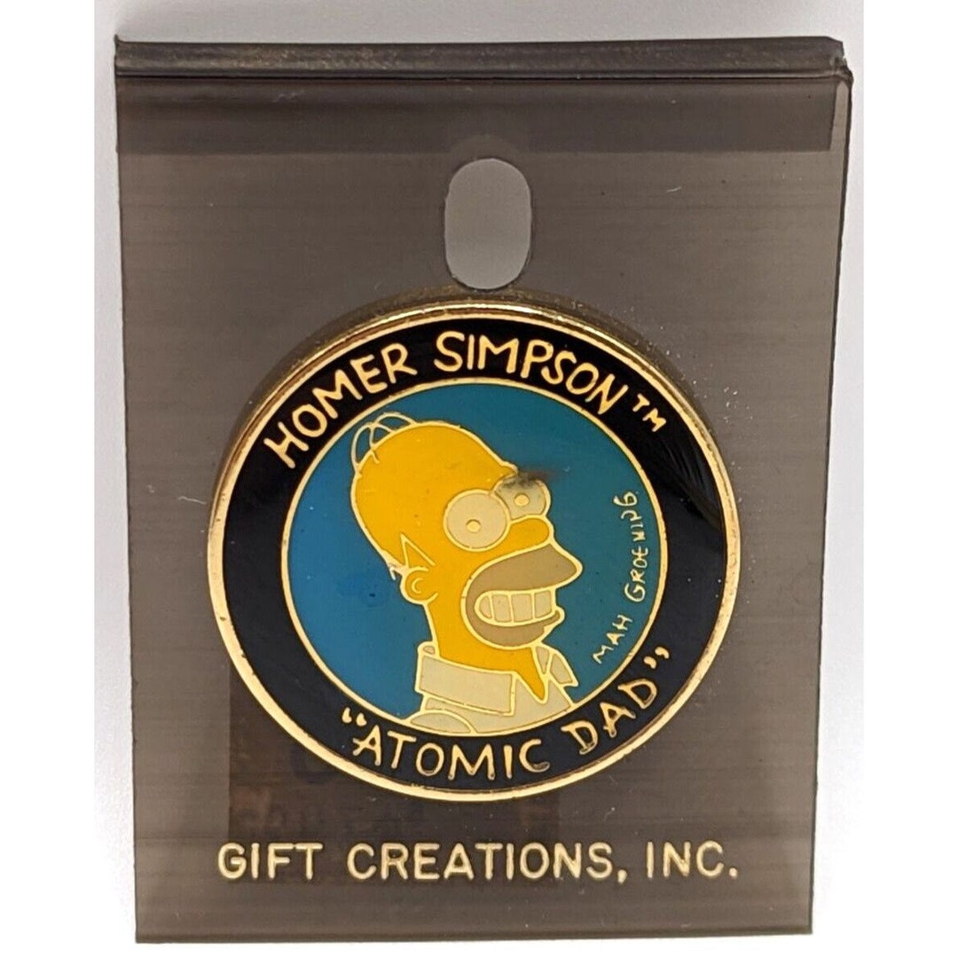 NOS Vintage 1990 the Simpsons - Homer Simpson - "atomic Dad" - Enamel ...