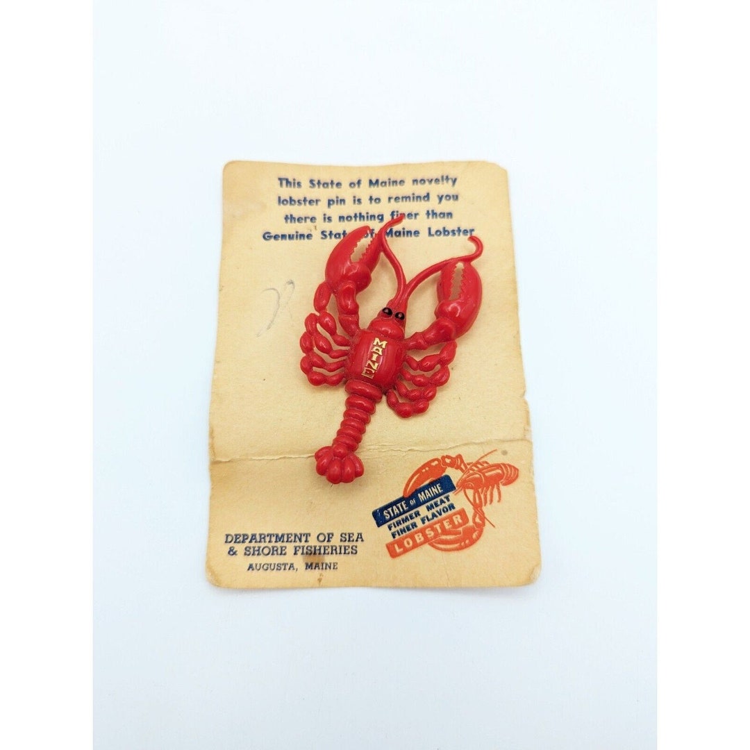 Vintage 1950-60s Maine Lobster Pin Tourist Souvenir Augusta Collectable ...
