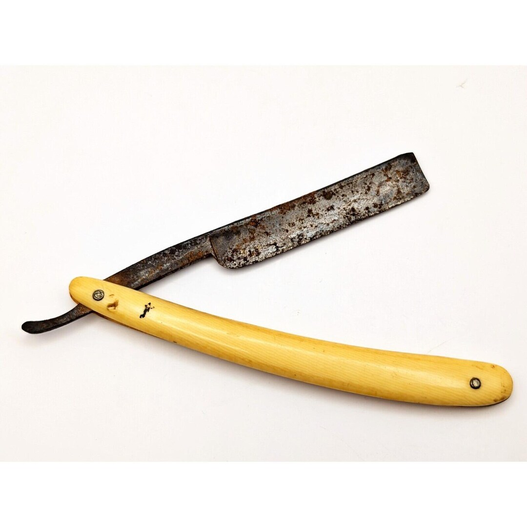 Vintage Straight Razor Cream Scales With Lines Shaving Shaver Parts ...