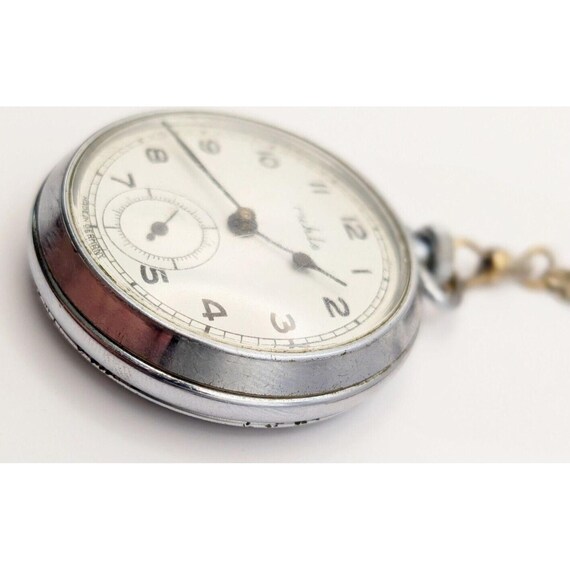 Vintage Ruhla German Pocket Watch Made in Germany Sil… - Gem