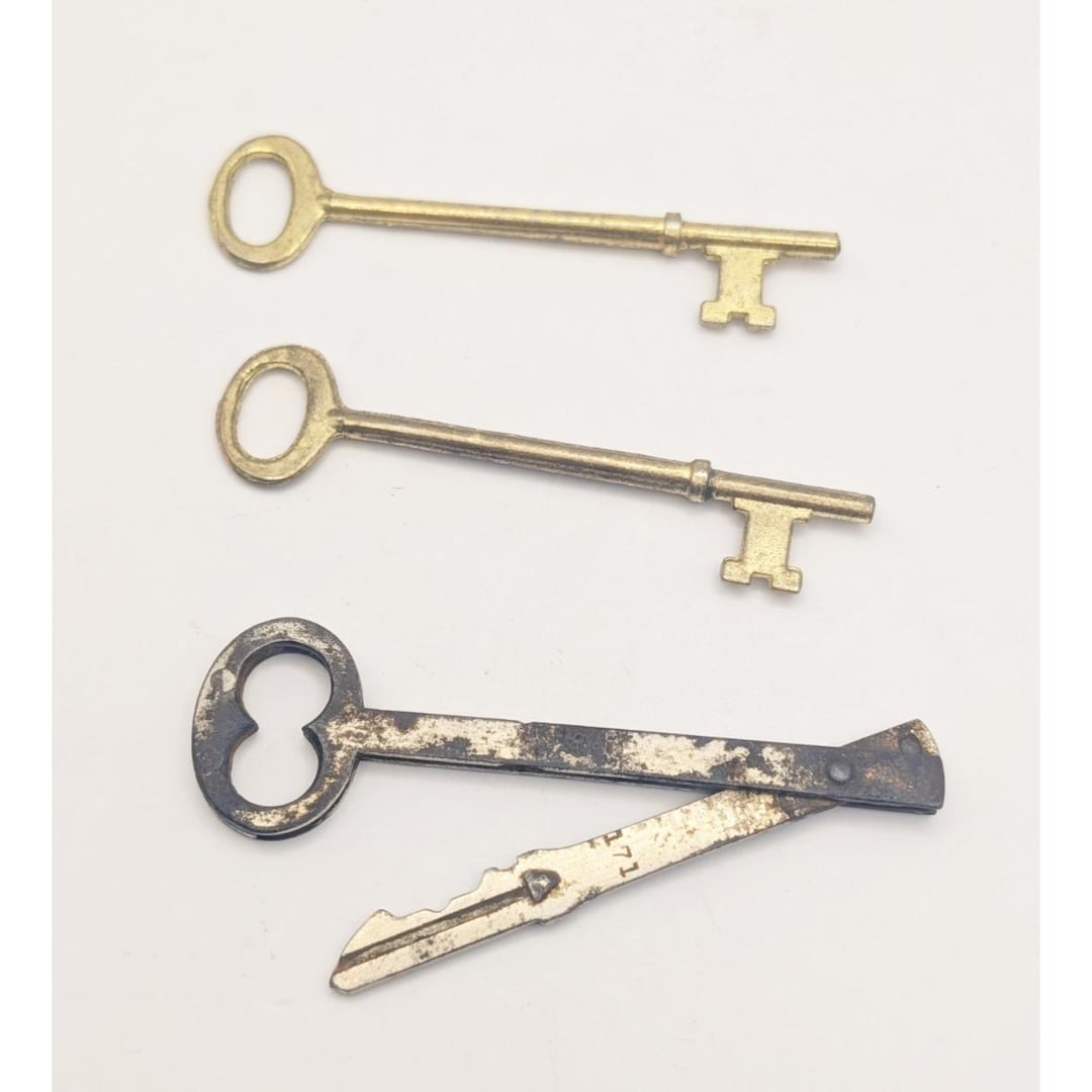 Vintage Folding Skeleton Key and Gold Tone Skeleton Keys R&E New ...