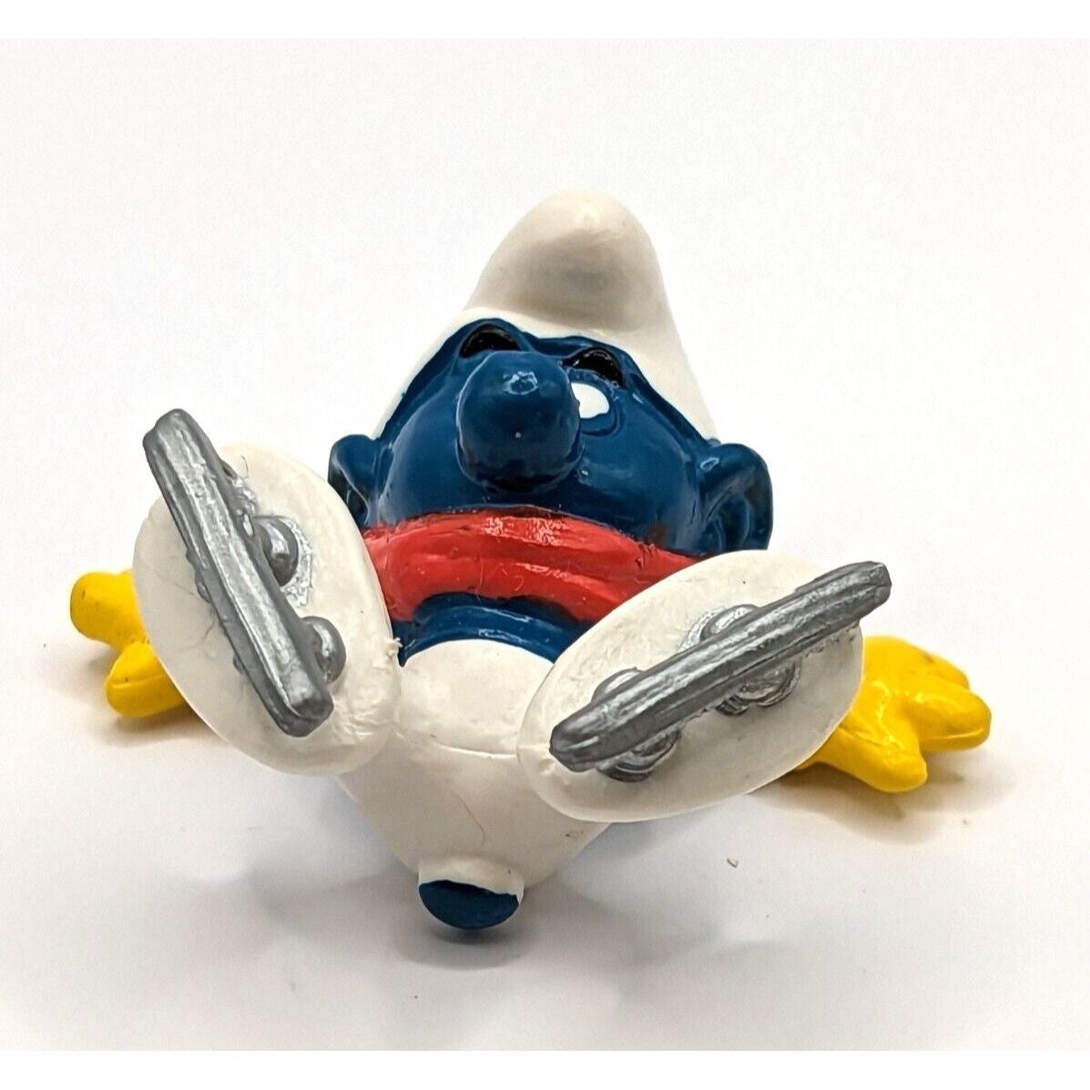 Vintage 1979 Clumsy Smurf Falling Ice Skating Skates Schleich Peyo ...