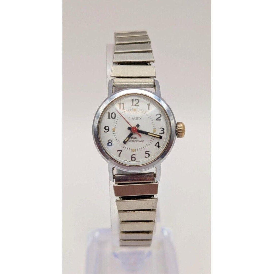 Vintage 1980s Timex Womens Watch WR Lume Manual Wind New Battery Keeps ...