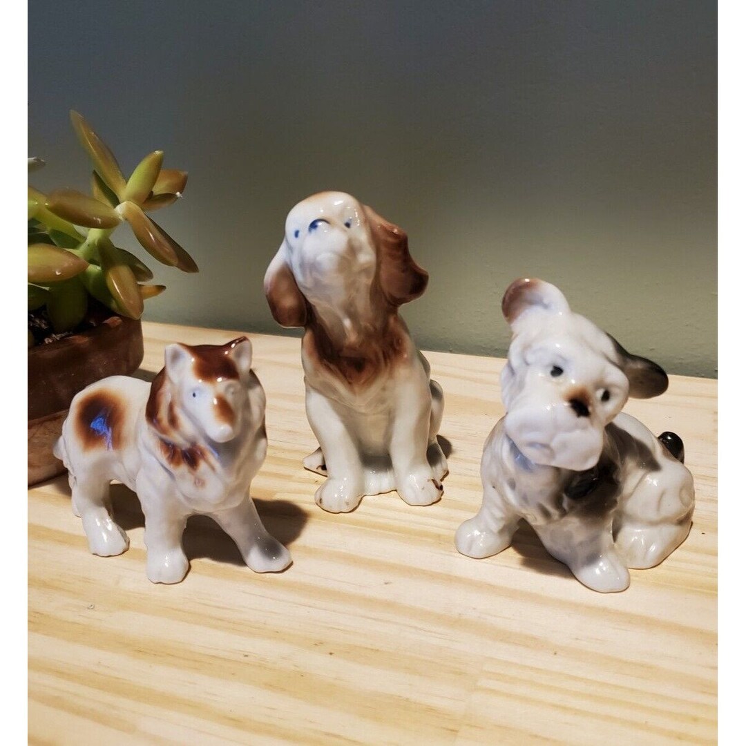 Vintage Porcelain Collie Dog Figurine Made in Japan Mixed Breed Mutt ...