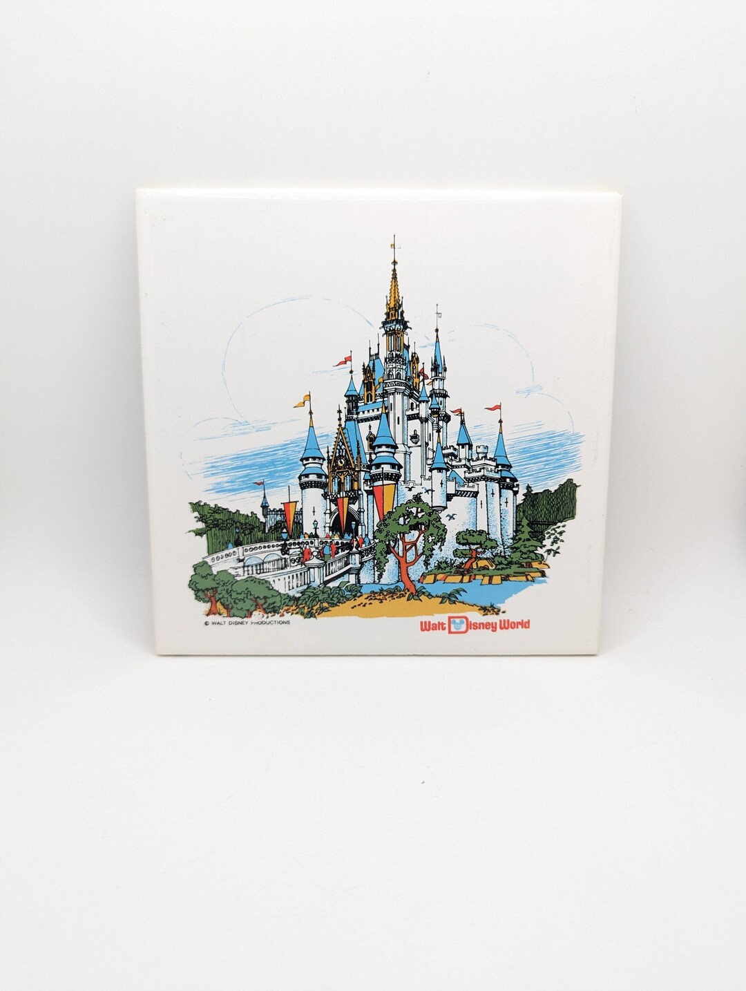 Vintage Walt Disney World Cinderella Castle Trivet Wall Tile Art ...