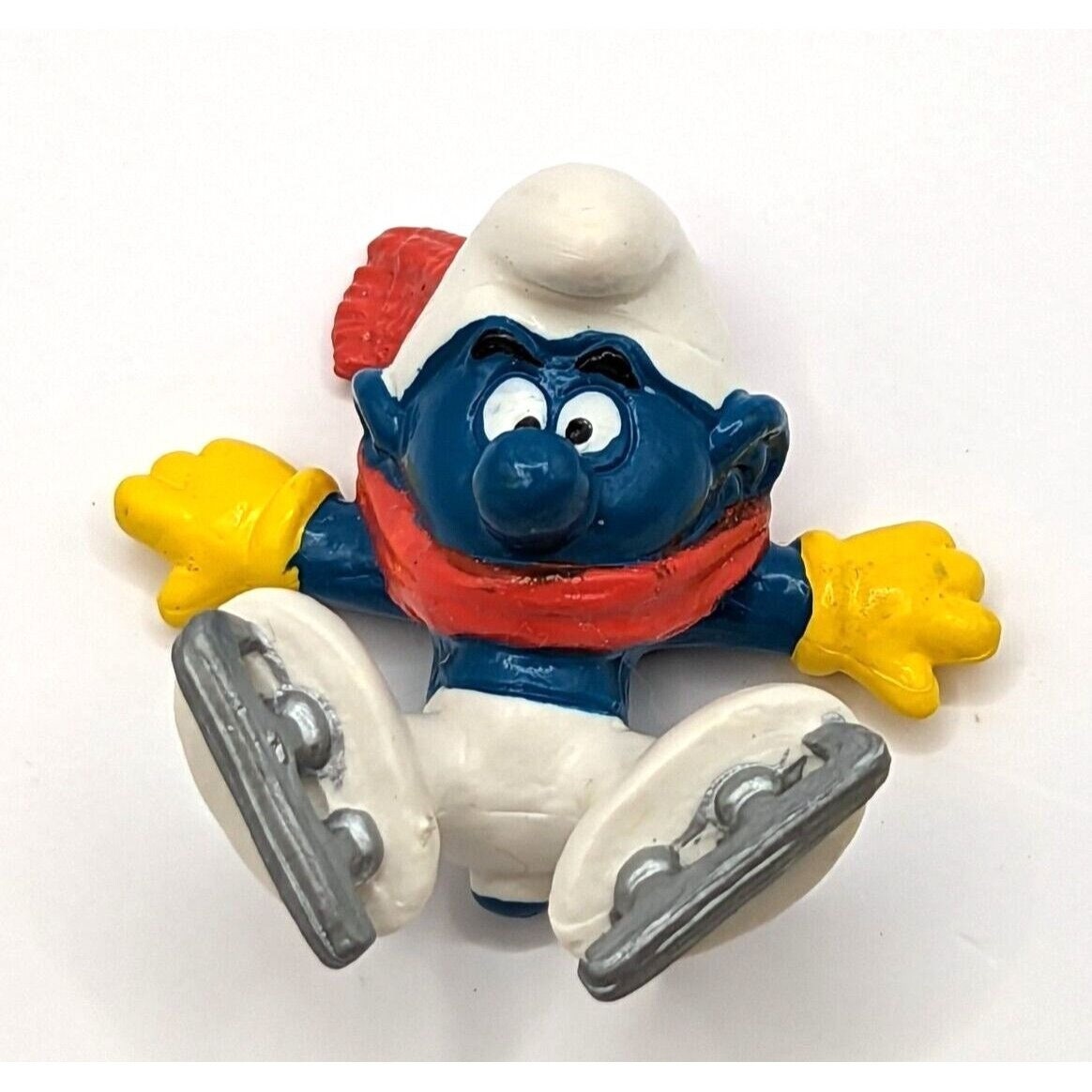 Vintage 1979 Clumsy Smurf Falling Ice Skating Skates Schleich Peyo ...