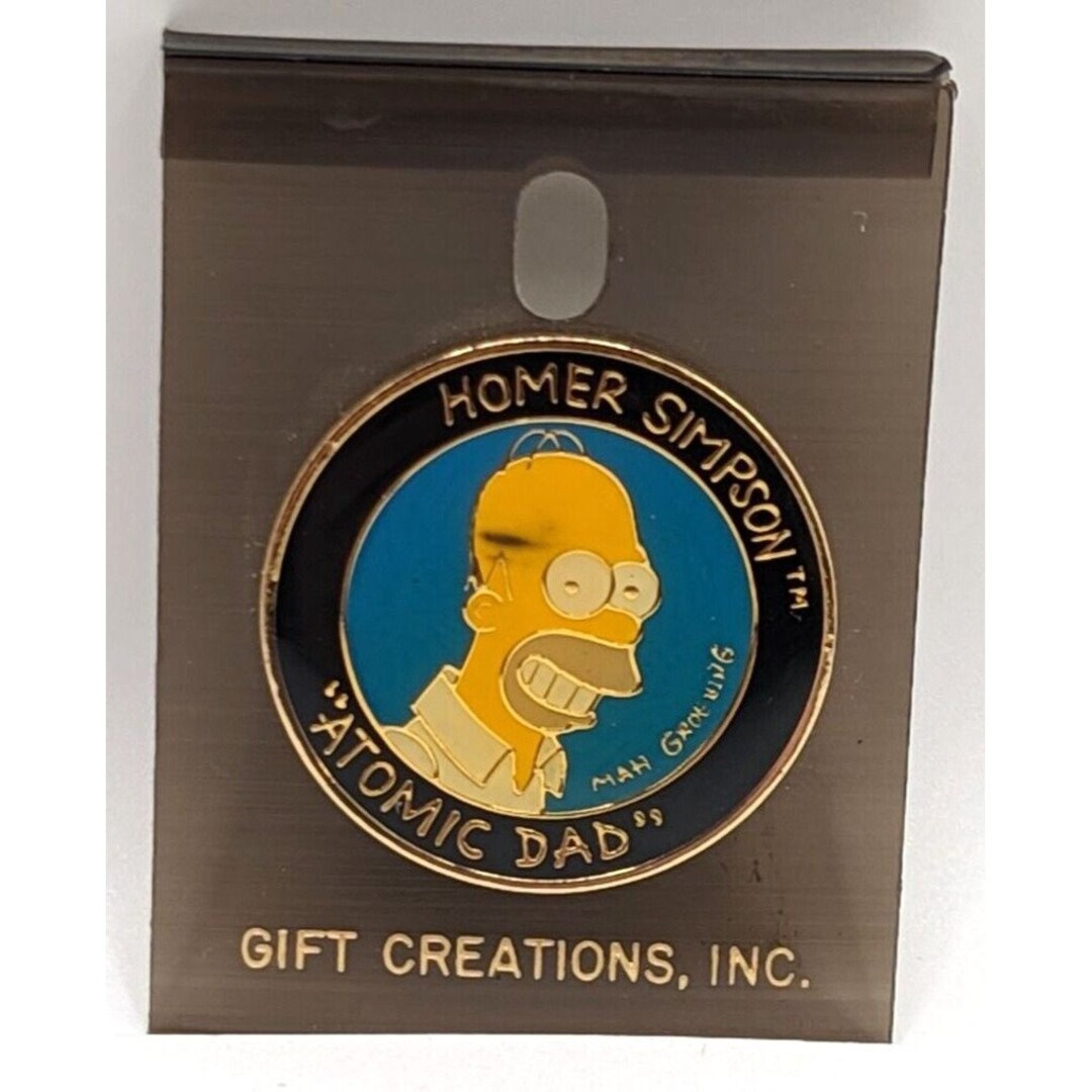 NOS Vintage 1990 the Simpsons - Homer Simpson - "atomic Dad" - Enamel ...