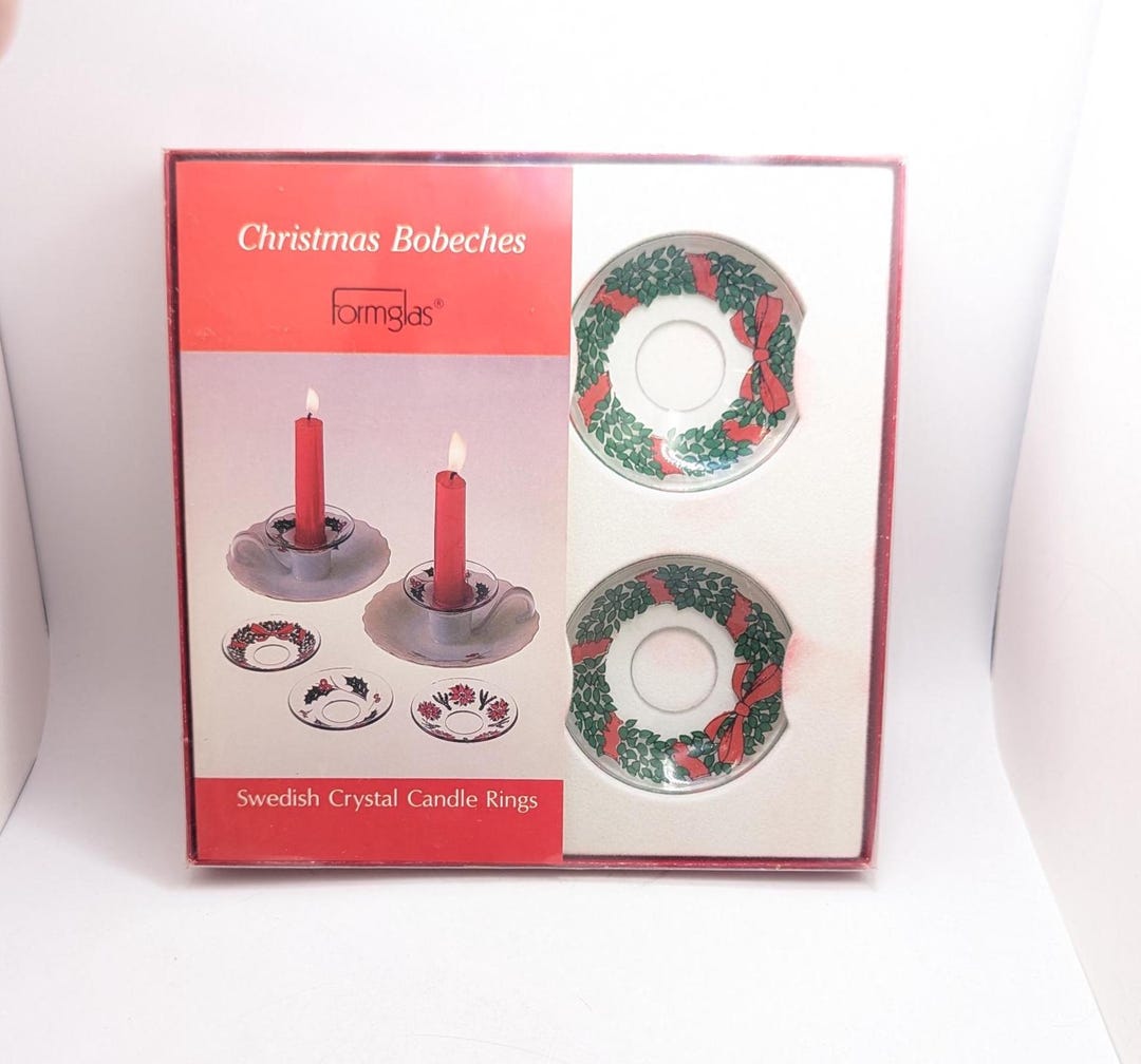 Vintage Christmas Bobeches Formglas Swedish Crystal Candle Rings Ring ...