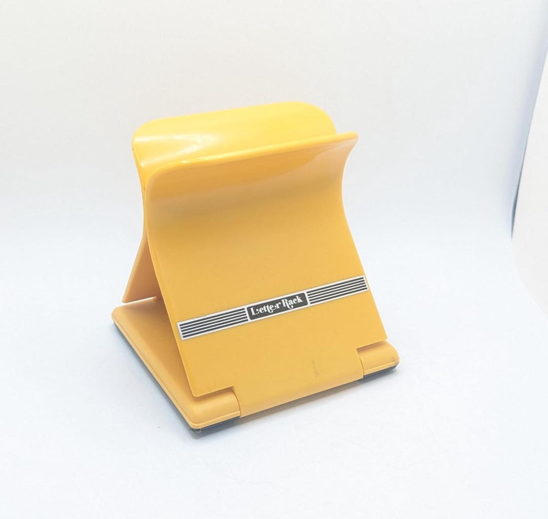 Vintage 1970s Letter Rack Holder Mail Adjustable Yellow Plastic Retro ...